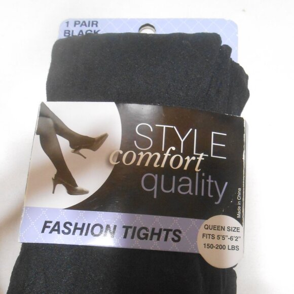 CVS | Accessories | Womens Size Queen Black Ribbed Fashion Tights 5200 ...